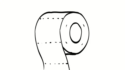 Toilet Paper Rolling Roll Drawing 2D Ani... | Stock Video | Pond5