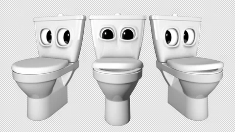 Toilet Talking 3d Character Looped Alpha... | Stock Video | Pond5