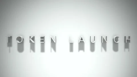 token launch 3D title animation white te... | Stock Video | Pond5