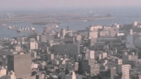 Tokyo - 1975: Panoramic view of city sky... | Stock Video | Pond5
