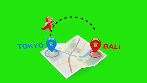 Tokyo to Bali 3D Flight Animation with A... | Stock Video | Pond5