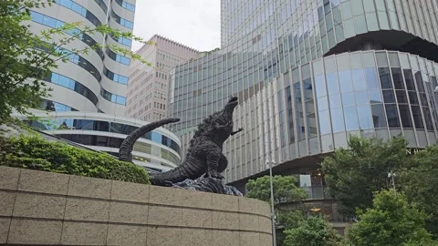 Tokyo - Ginza, Godzilla Statue, Luxury S... | Stock Video | Pond5