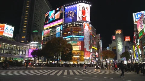 Tokyo Japan, circa : crowd people at Shi... | Stock Video | Pond5