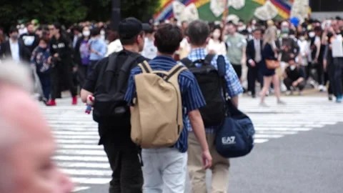 TOKYO, JAPAN : Slow motion shot of crowd... | Stock Video | Pond5