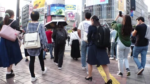 TOKYO, JAPAN : Slow motion shot of crowd... | Stock Video | Pond5
