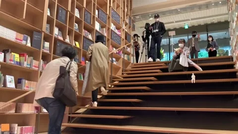 Tokyo library brings together Murakami's... | Stock Video | Pond5