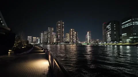 Tokyo Sumida River Terrace Night View Ja... | Stock Video | Pond5