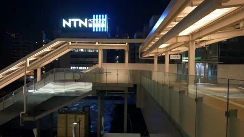Tokyo Takanawa gateway night view 2021Ma... | Stock Video | Pond5