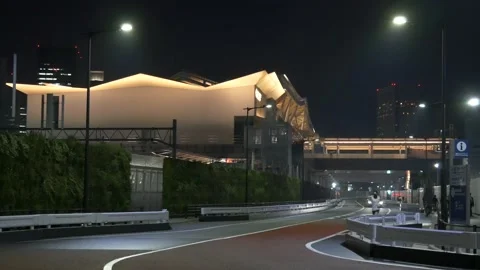Tokyo Takanawa gateway night view 2021Ma... | Stock Video | Pond5
