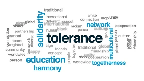 Tolerance animated word cloud, text desi... | Stock Video | Pond5