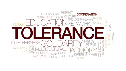 Tolerance animated word cloud, text desi... | Stock Video | Pond5