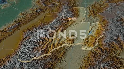 Tolima, Colombia. Topographic relief map with surface waters ~ Clip Art ...