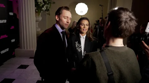 Tom Hiddleston, Hayley Atwell return to ... | Stock Video | Pond5