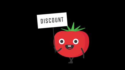 Tomato holds sign with word discount. Tr... | Stock Video | Pond5