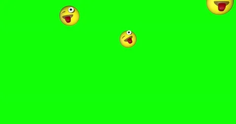 tongue out face emoji emoticon falling a... | Stock Video | Pond5