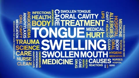 Tongue Swelling animated word cloud,anim... | Stock Video | Pond5