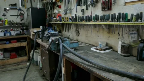 Tools and equipment in farm workshop | Stock Video | Pond5