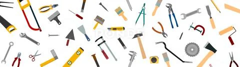 Tools background vector. Isolated on white. Instruments of a carpenter ...