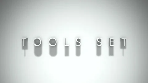 tools set 3D title animation with shadow... | Stock Video | Pond5