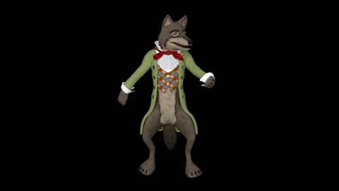 the toon wolf admires himself,loop,anima... | Stock Video | Pond5