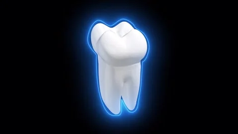 Tooth, animation of rotating on a black ... | Stock Video | Pond5