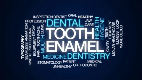 Tooth enamel animated word cloud, text d... | Stock Video | Pond5