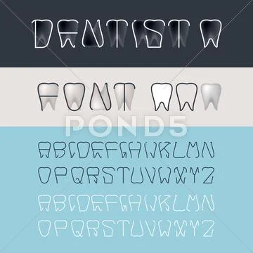 Tooth Font Stock Illustration ~ Graphic #63457092 | Pond5