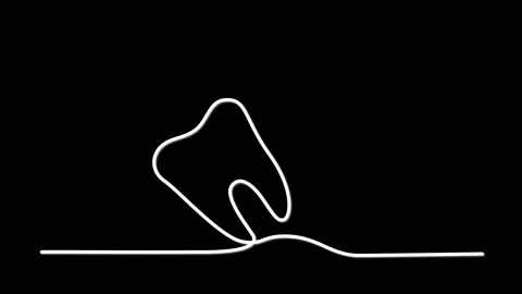 Tooth outline self drawing animation. Li... | Stock Video | Pond5