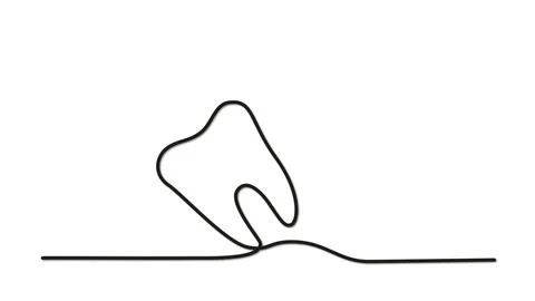 Tooth outline self drawing animation. Li... | Stock Video | Pond5