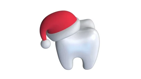 Tooth Wearing Santa Claus Hat | Stock Video | Pond5