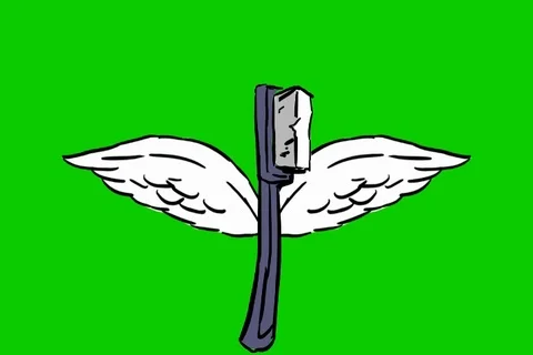 toothbrush - animation - wings - green s... | Stock Video | Pond5