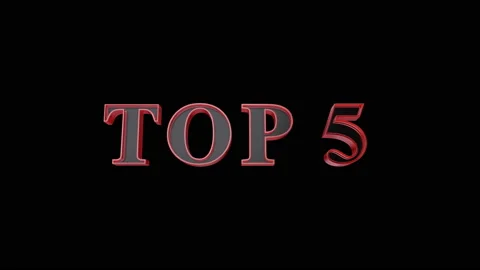 Top 5 text animation with spinning lette... | Stock Video | Pond5