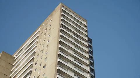 Top of a 70s High-Rise Apartment Buildin... | Stock Video | Pond5