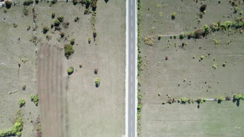 Top Aerial View of an Empty Asphalt Road... | Stock Video | Pond5