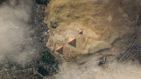 Top aerial view of the Pyramids of Giza.... | Stock Video | Pond5