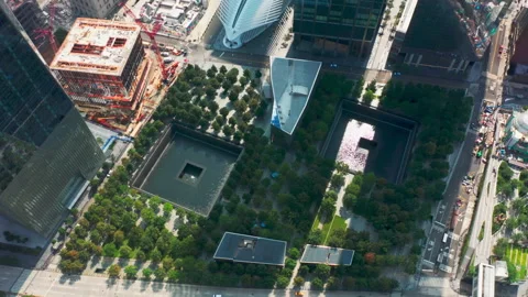 Top down aerial 4K view on the World Tra... | Stock Video | Pond5