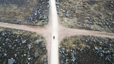 Top Down Aerial Drone footage man walkin... | Stock Video | Pond5