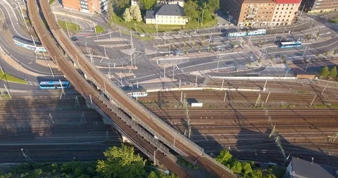 Top down aerial shot above metro subway ... | Stock Video | Pond5