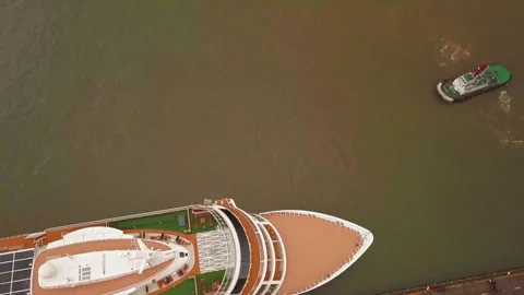 Top Down Aerial Shot of Viking Cruise Sh... | Stock Video | Pond5