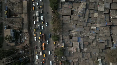Top Down Aerial View of Dharavi Slums Ne... | Stock Video | Pond5