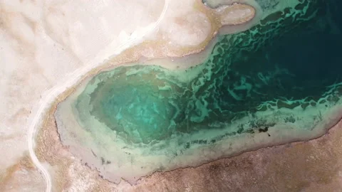 Top down aerial view of green color lake... | Stock Video | Pond5