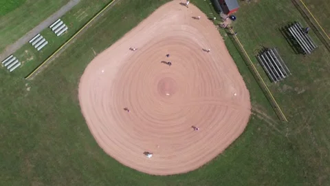 Top down aerial view softball field or d... | Stock Video | Pond5