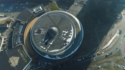 Top Down Aerial view of the Spodek Arena... | Stock Video | Pond5