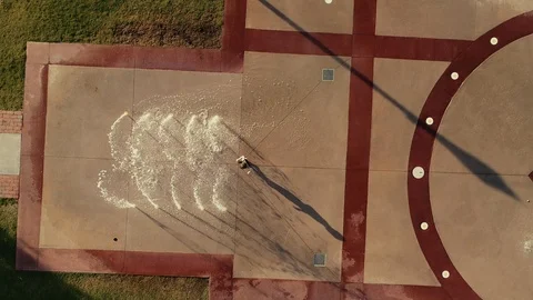 Top Down Aerial View of Young Boy Splash... | Stock Video | Pond5