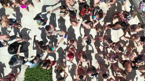 Top Down Aerial View of Young People Dan... | Stock Video | Pond5