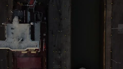 Top down and reveal shot over major lock... | Stock Video | Pond5