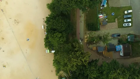 Top Down Beach In Puck Plaza Zatoka Aeri... | Stock Video | Pond5