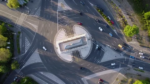 Top down bird's eye view of the arc de t... | Stock Video | Pond5