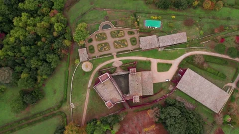 Top down of Castle of Celsa with italian... | Stock Video | Pond5