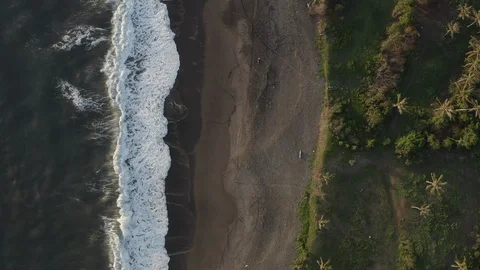 Top Down Drone shot of Beautiful Black S... | Stock Video | Pond5
